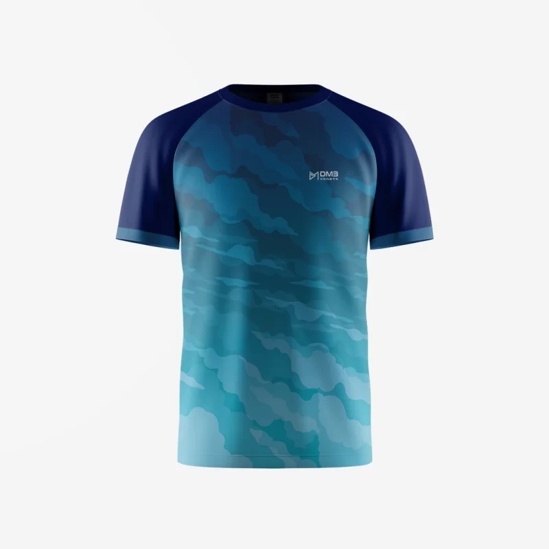 Mens Tennis Blue Cloud Jersey - DM3 Sports Wear