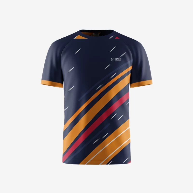 Navy Blue Thread Men Tennis Tshirt - DM3 Sports Wear